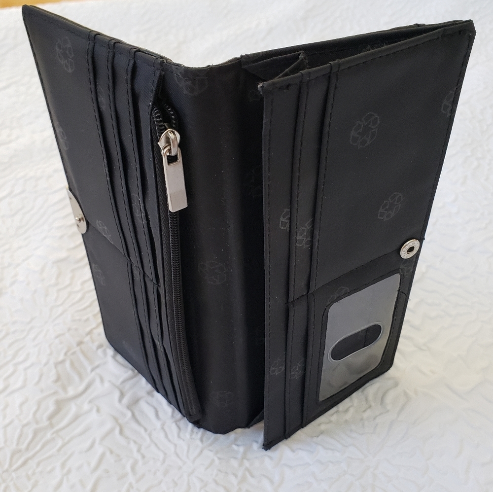 Safe Keeper Long Bifold Genuine Leather Black Wallet ! - Gem